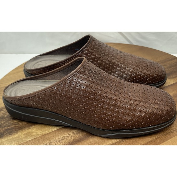 Nicole | Shoes | Nicole Shoes M Woven Leather Mules Slide In Brown ...